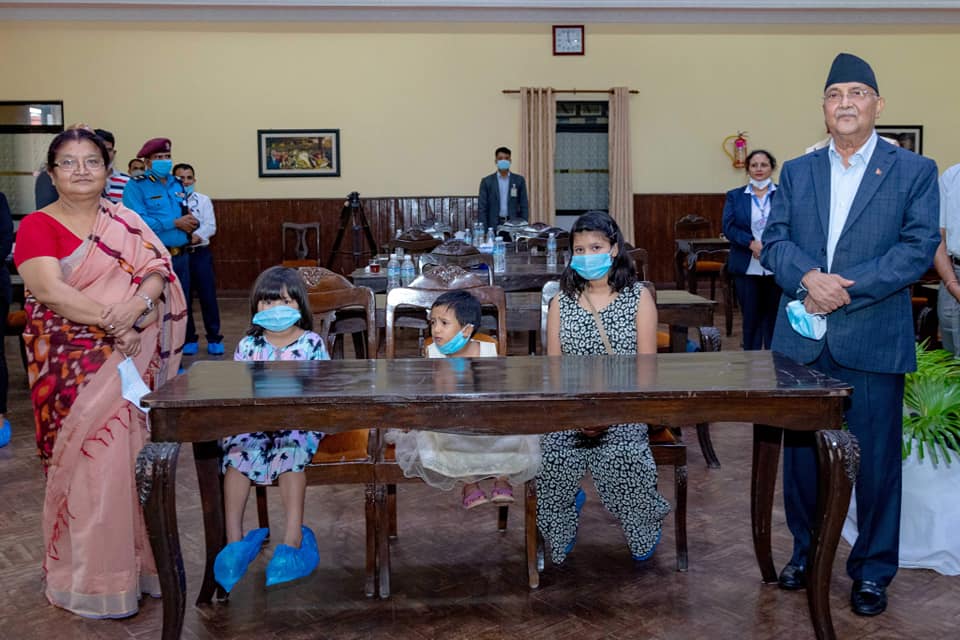 The First Lady of Nepal Handovers Guardianship of three children to SOS ...